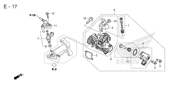 Moto TH - Honda CLICK125i (2015) Parts - THROTTLE BODY / FUEL INJECTION