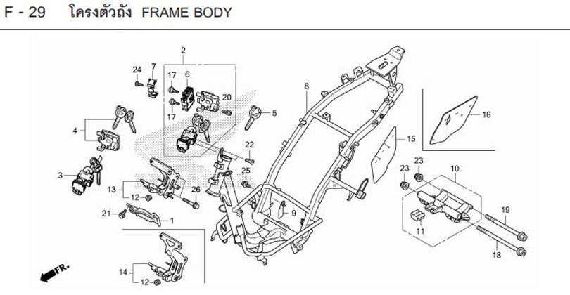 Moto TH - Honda CLICK125i (2015) Parts - FRAME CHASSIS