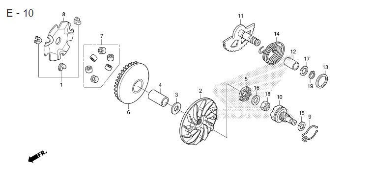 Moto TH - Honda MOOVE (2015) Parts - UNIFORM CONTACT OF THE DRIVE PULLEY