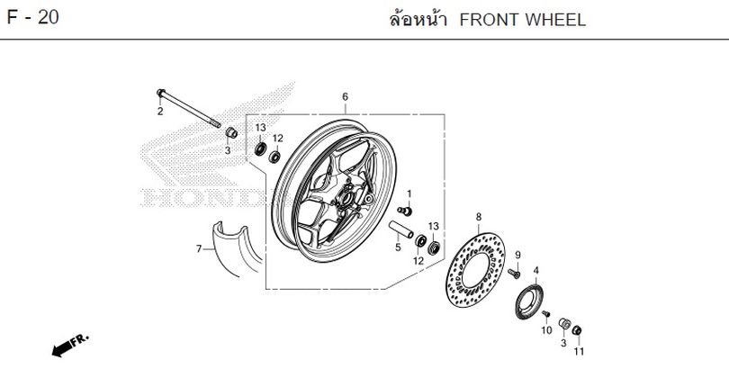 Moto TH - Honda PCX160 (2021) Parts - FRONT WHEEL
