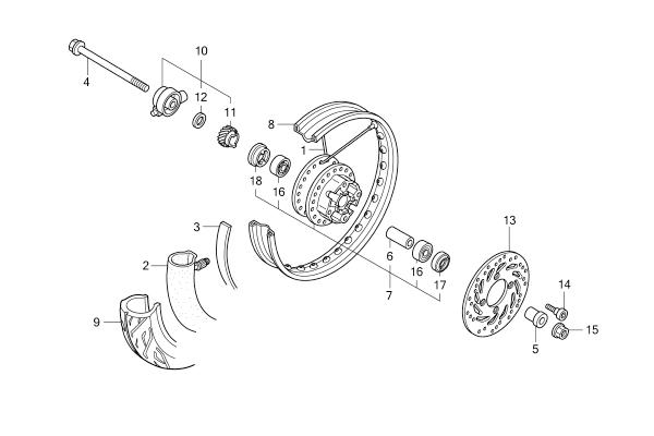 Moto TH - Honda SCOOPY i (2010) Parts - FRONT WHEEL