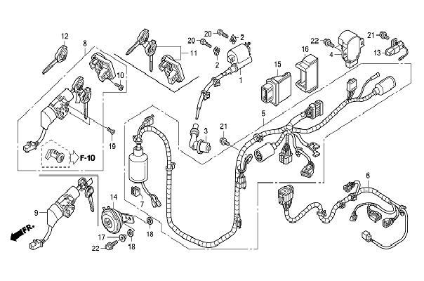 Moto TH - Honda SCOOPY i (2010) Parts - HARNESS