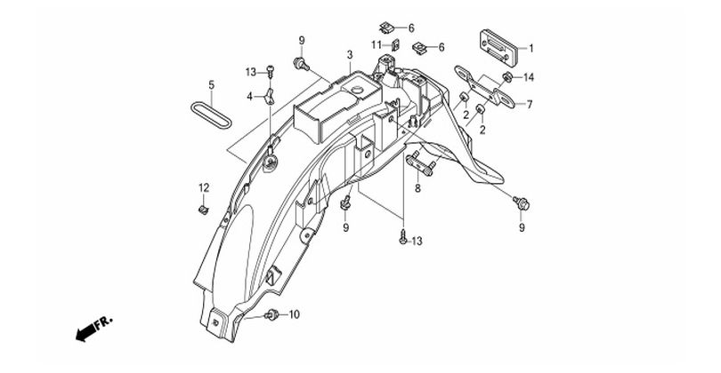 Moto TH - Honda SUPER CUB (2014) Parts - REAR FENDER