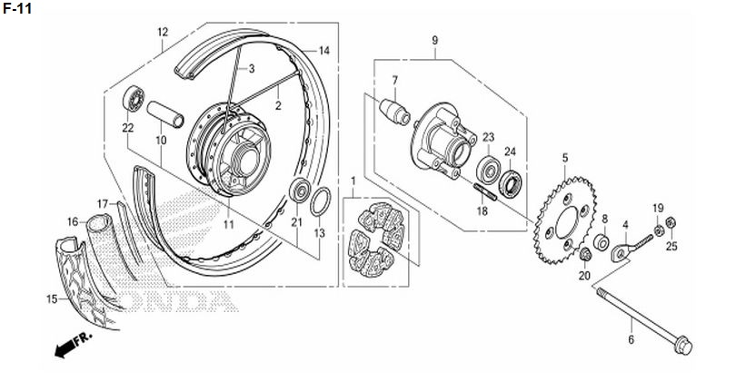Moto TH - Honda SUPER CUB (2017) Parts - REAR WHEEL