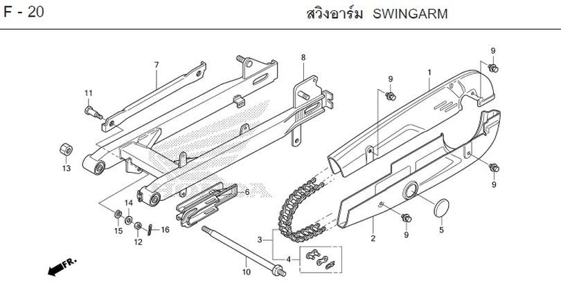 Moto TH - Honda SUPER CUB (2018) Parts - SWING ARM