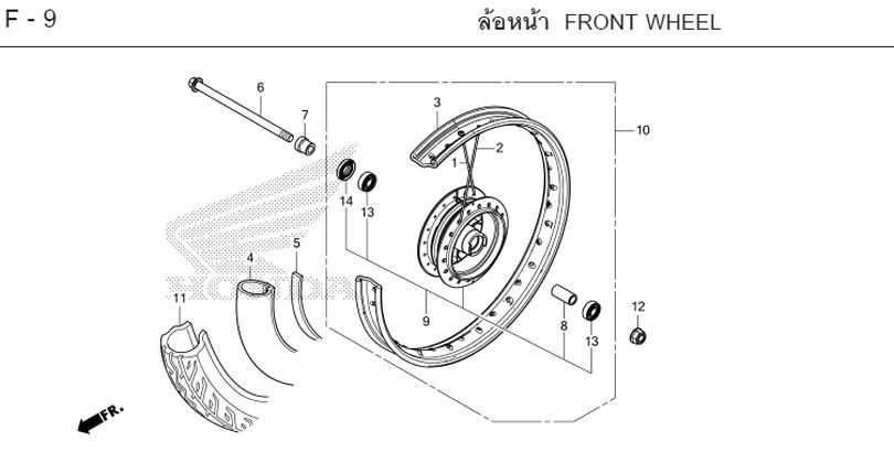 Moto TH - Honda SUPER CUB (2018) Parts - FRONT WHEEL