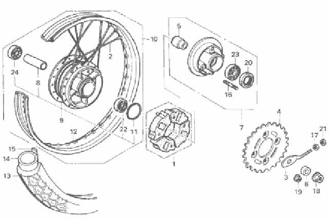 Moto TH - Honda WAVE 100 (2005) Parts - REAR WHEEL