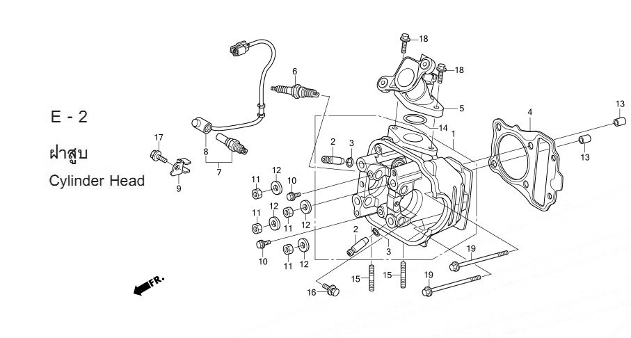 Moto TH - Honda WAVE 110i (2012) Parts - CYLINDER HEAD