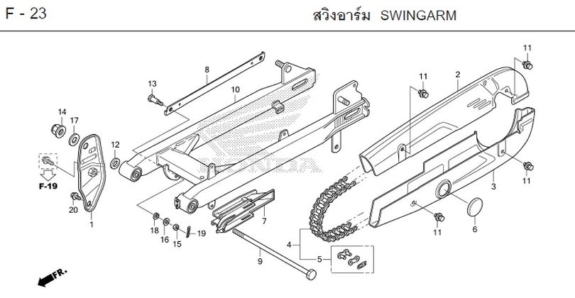 Moto TH - Honda WAVE 110i (2018) Parts - SWING ARM