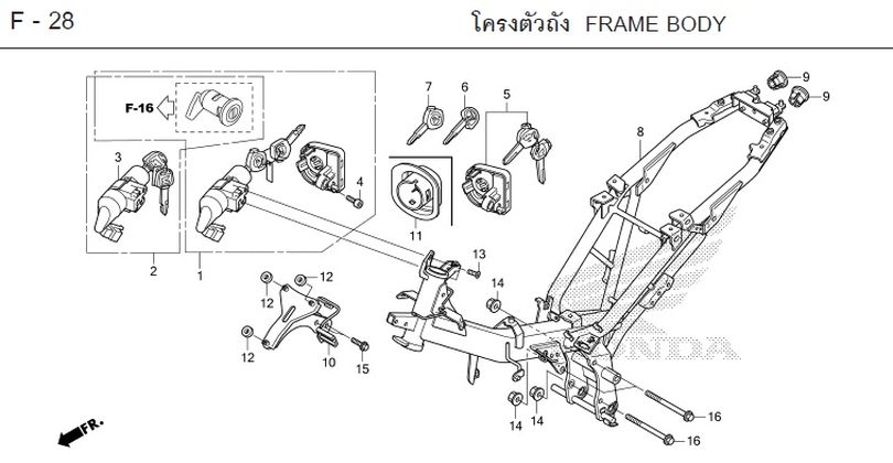 Moto TH - Honda WAVE 110i (2018) Parts - FRAME CHASSIS