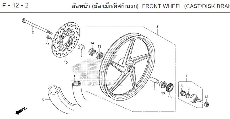 Moto TH - Honda WAVE 110i (2019) Parts - FRONT WHEELS (MAG WHEELS/DISC ...