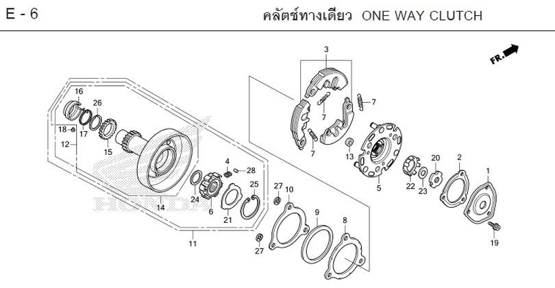 Moto TH - Honda WAVE 110i (2021) Parts - ONE WAY CLUTCH