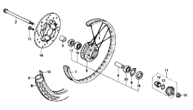 Moto TH - Honda WAVE 125X (2007) Parts - FRONT WHEEL
