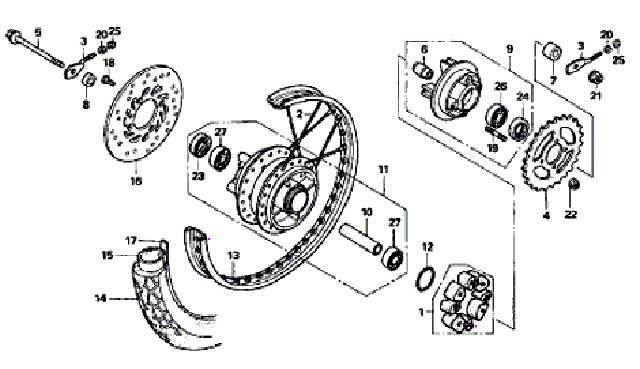 Moto TH - Honda WAVE 125X (2007) Parts - REAR WHEEL