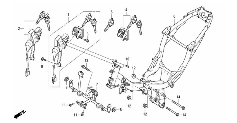 Moto TH - Honda WAVE 125i (2014) Parts - Chassis frame