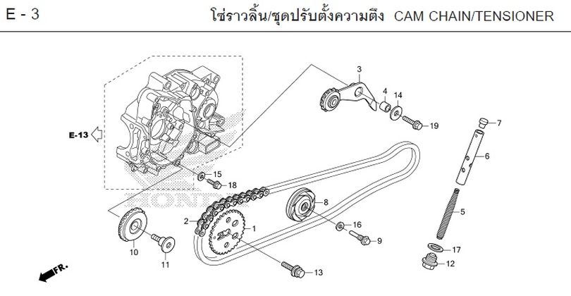 Moto TH - Honda WAVE 125i (2016) Parts - TIMING CHAIN / SET ADJUST THE ...